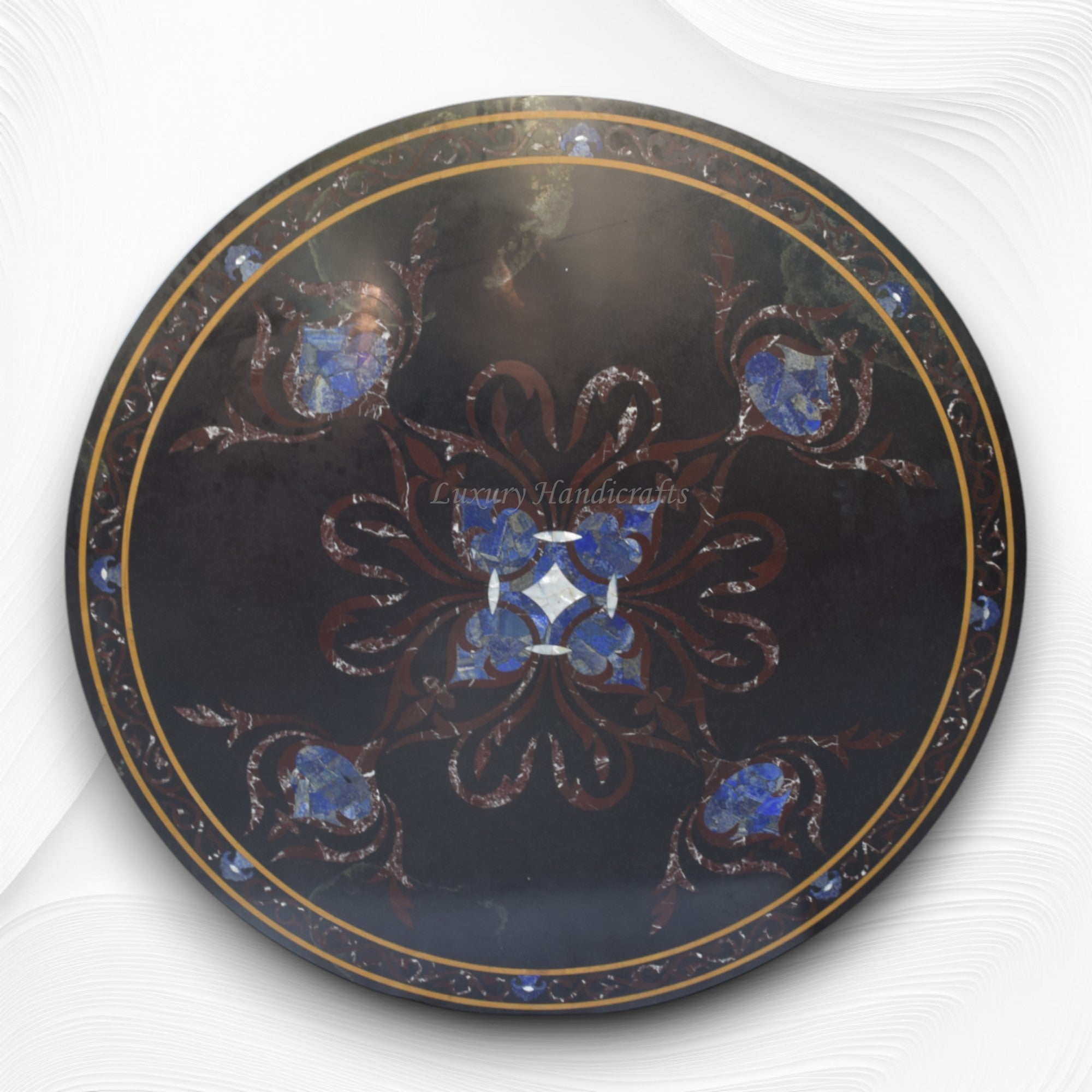 granite inlay dining table