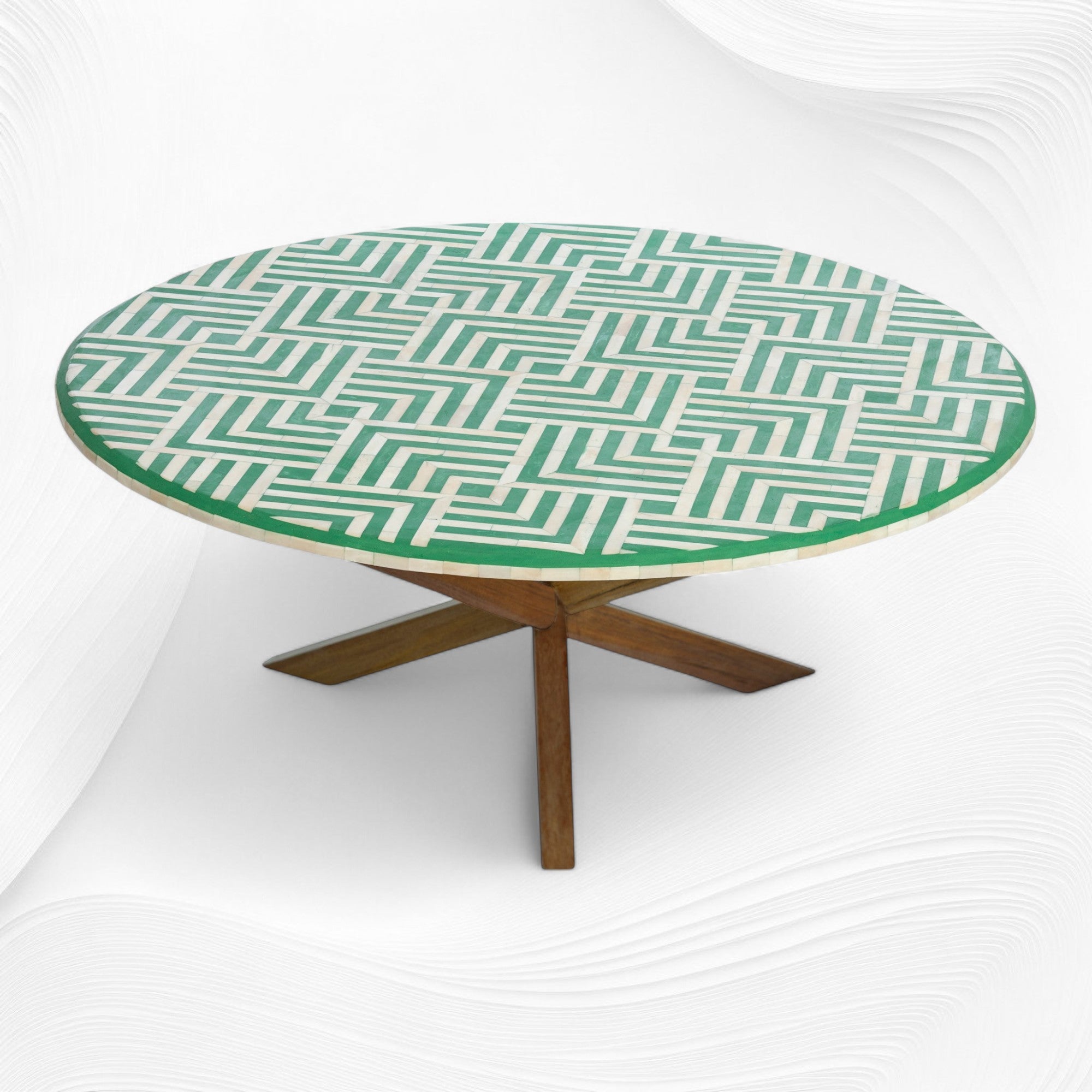 Vik Bone Inlay Coffee Table Green – Luxury Handicraft