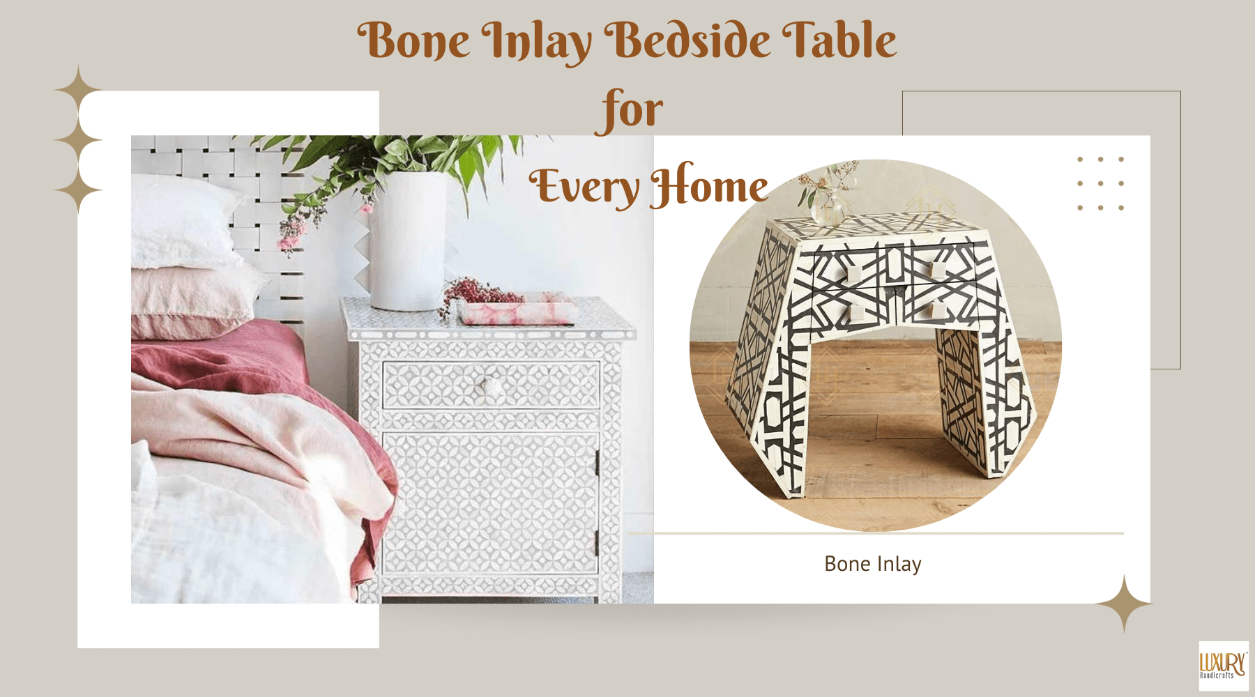 Blend of Beauty & Functionality: Bone Inlay Bedside Table for Every ...