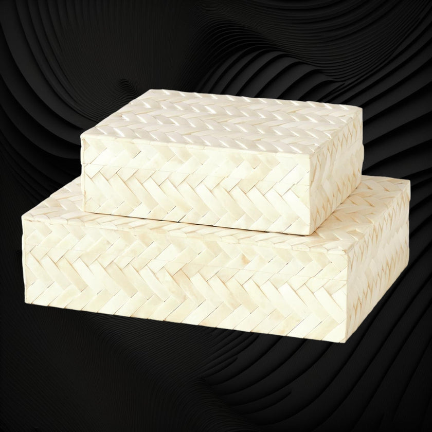 Anna Herringbone Inlay Box Large – Luxury Handicraft