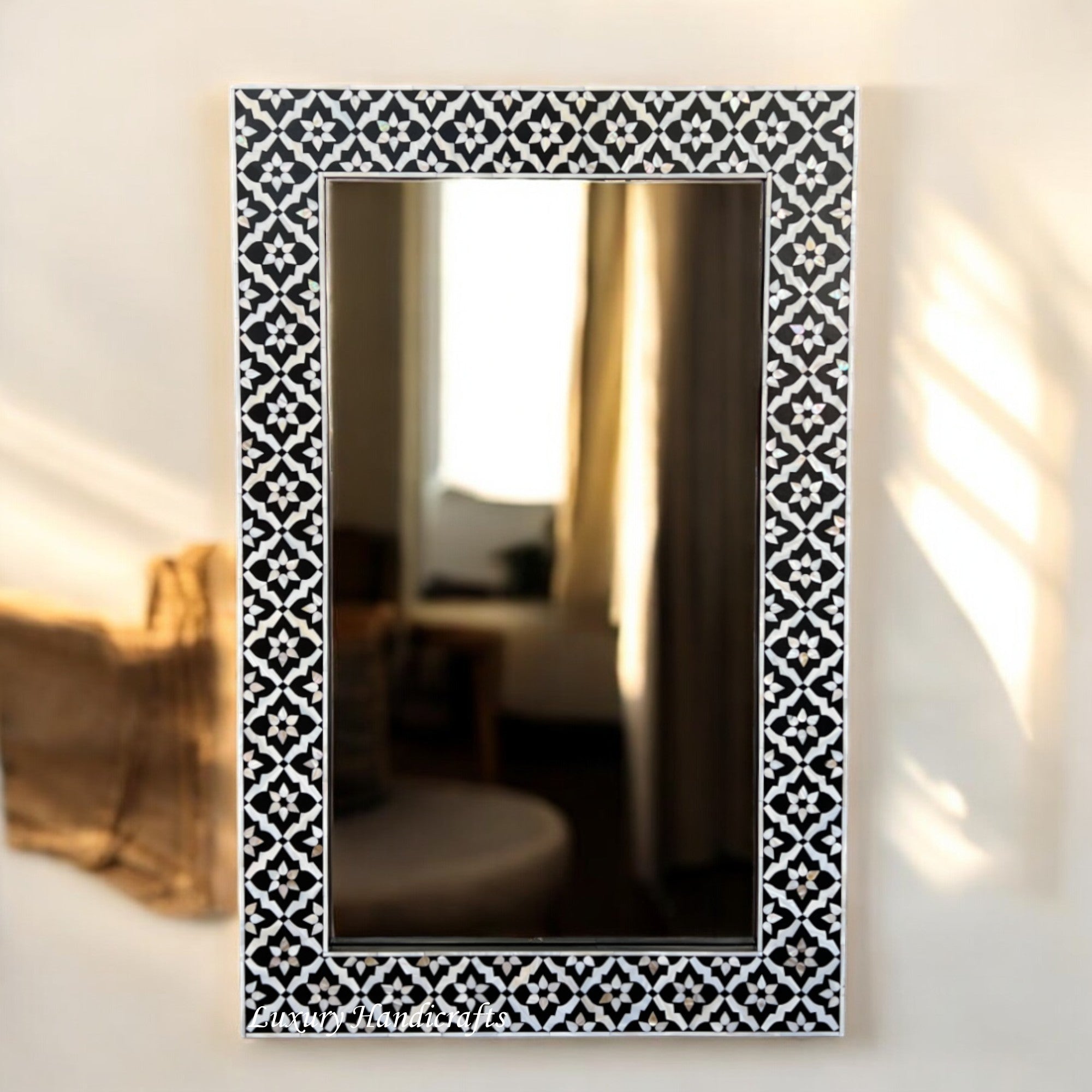 Black MOP Inlay Arctic Mirror – Luxury Handicraft