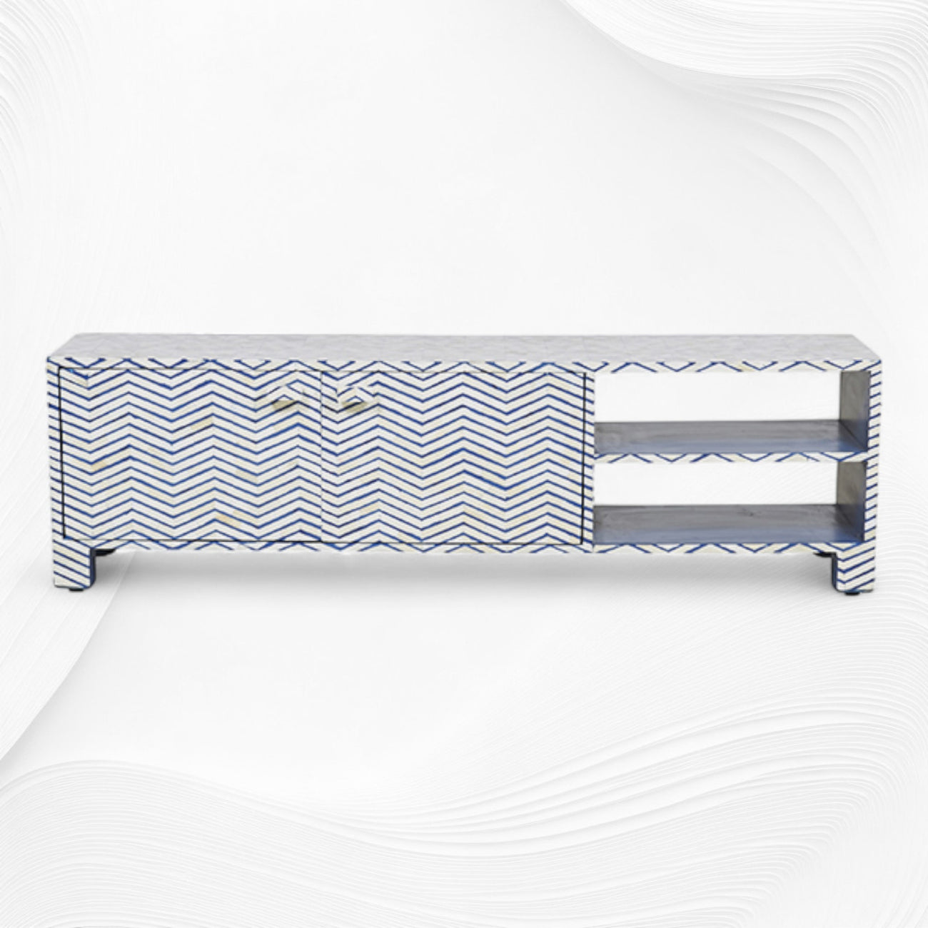 Bone Inlay Media Console | Bone Inlay TV Unit – Luxury Handicraft