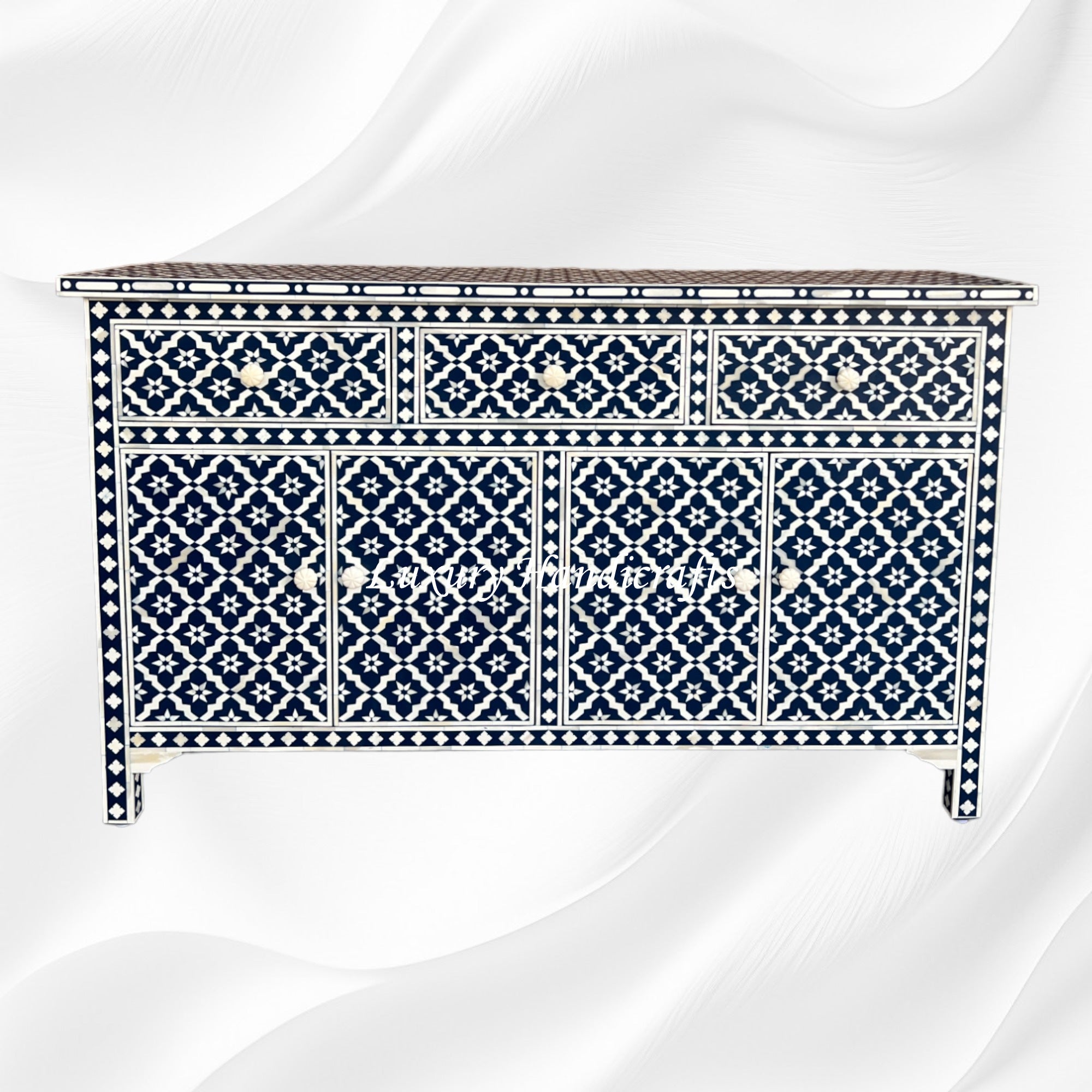 Arctic Bone Inlay Sideboard Indigo Blue – luxuryhandicrafts