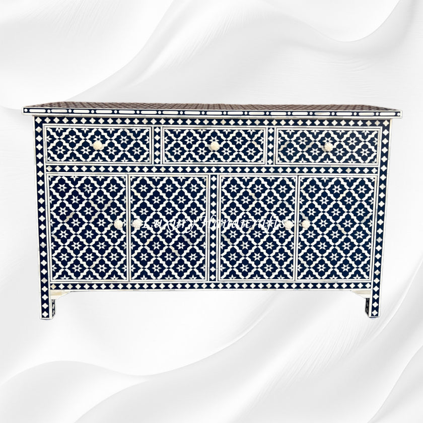 Arctic Bone Inlay Sideboard Indigo Blue – Luxury Handicraft
