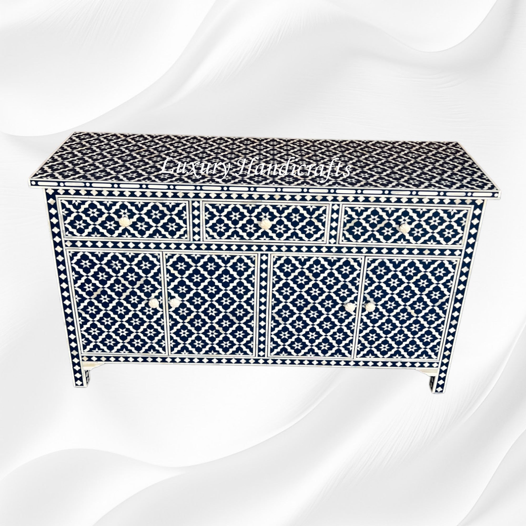 Arctic Bone Inlay Sideboard Indigo Blue – luxuryhandicrafts