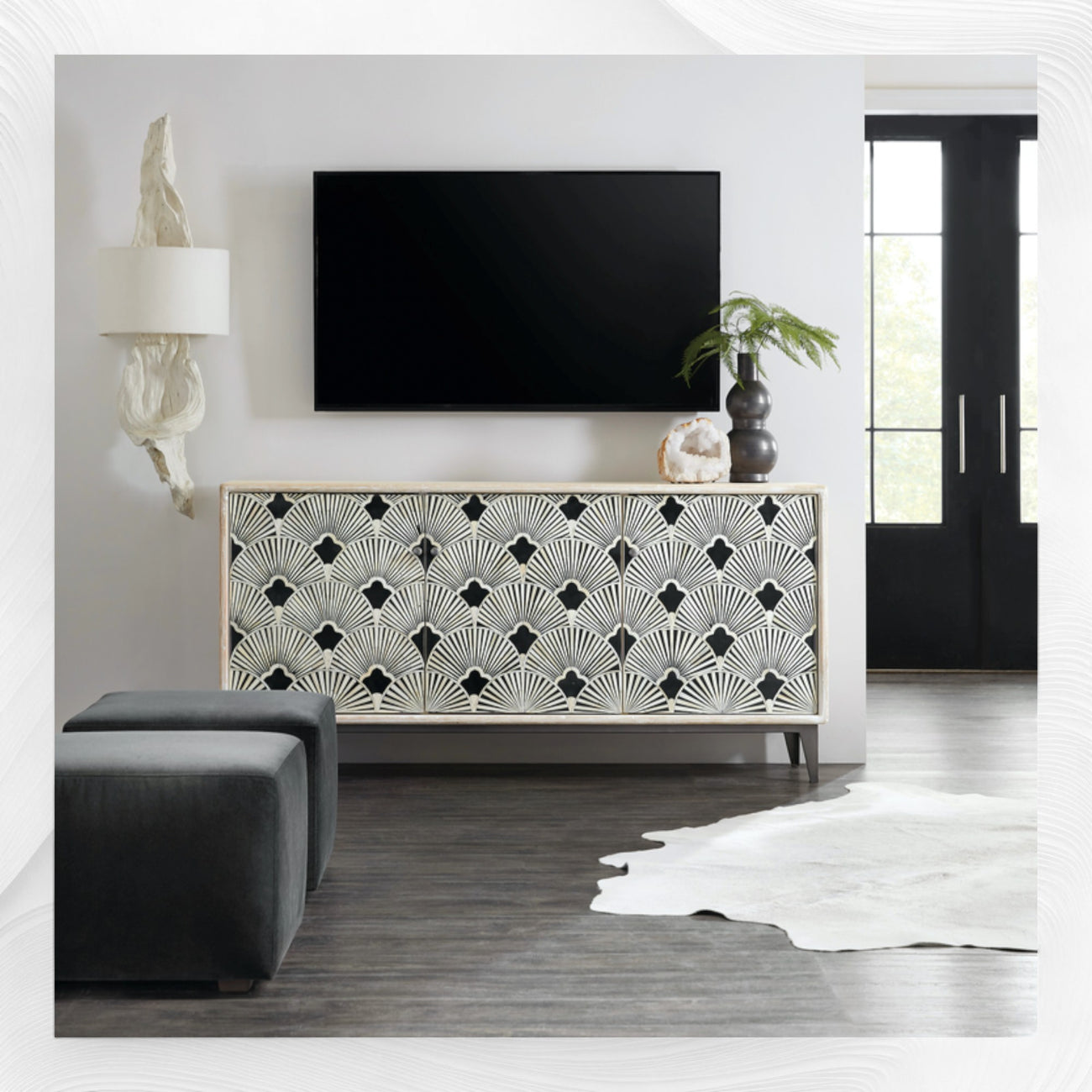 Bone Inlay Media Console | Bone Inlay TV Unit – Luxury Handicraft