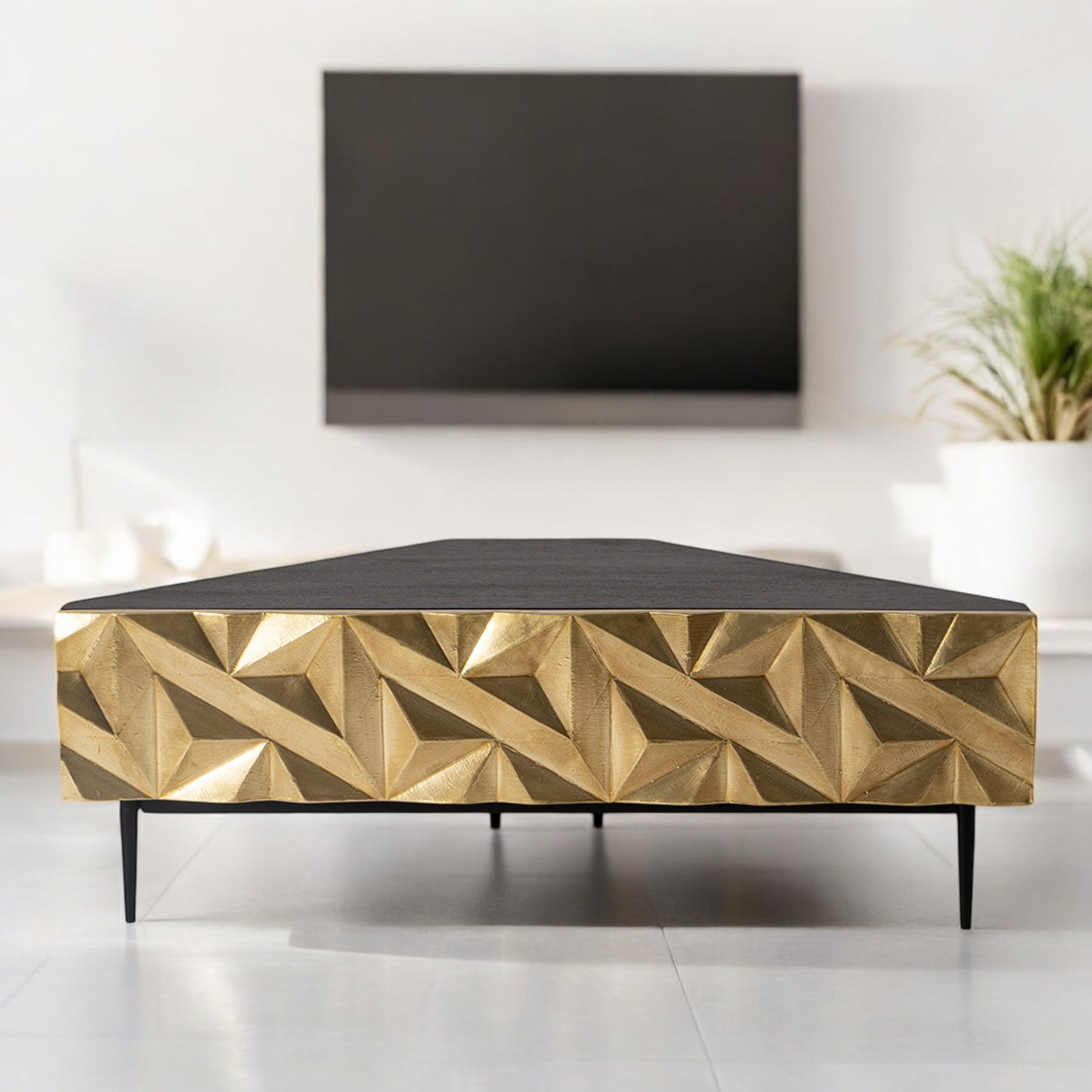 Denver Brass Corner TV Unit – Luxury Handicraft