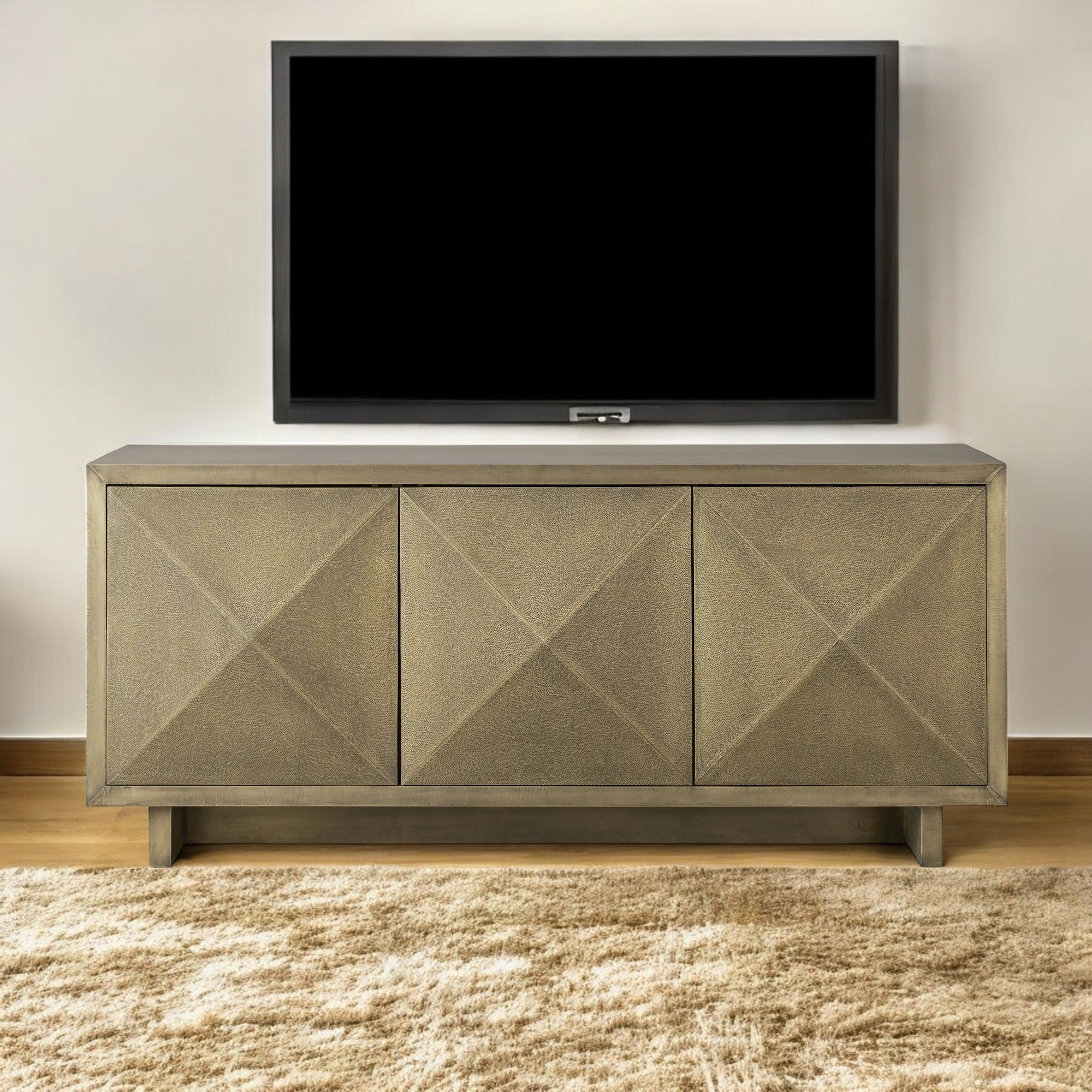 Diya Brass Media Cabinet – Luxury Handicraft