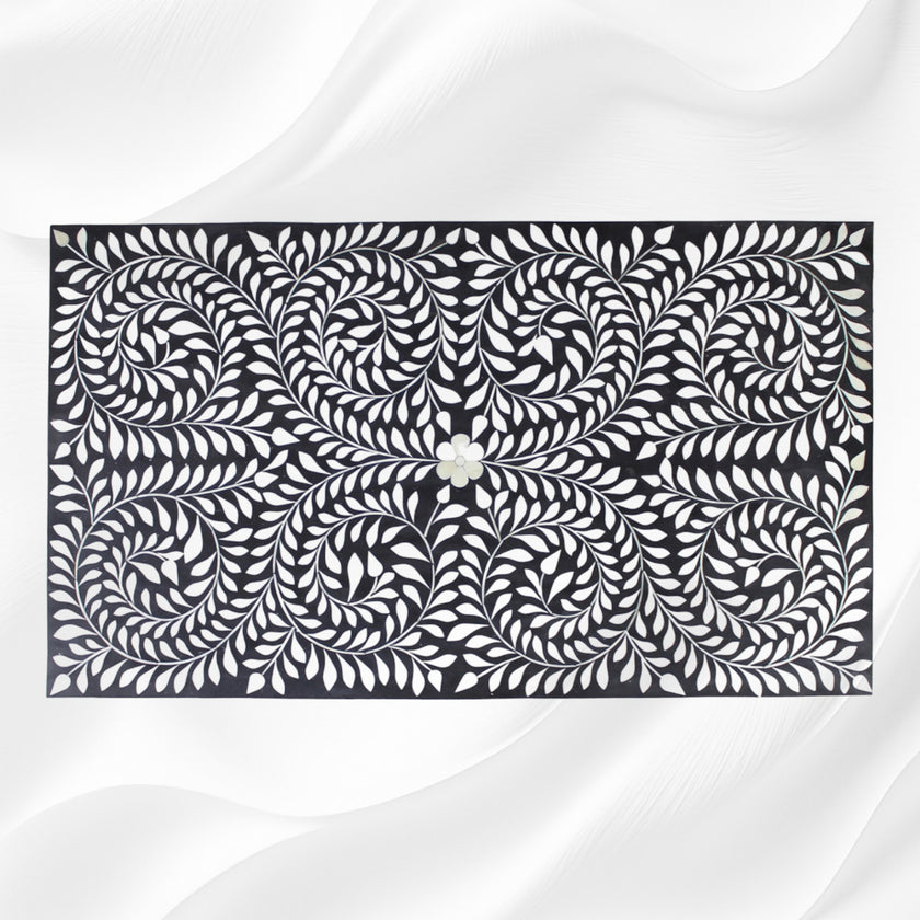 Eleanor Bone Inlay Chest of Three Drawers Black – Luxury Handicraft