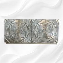 Silver Metal Embossed Fusion 4 Door Cabinet – Luxury Handicraft