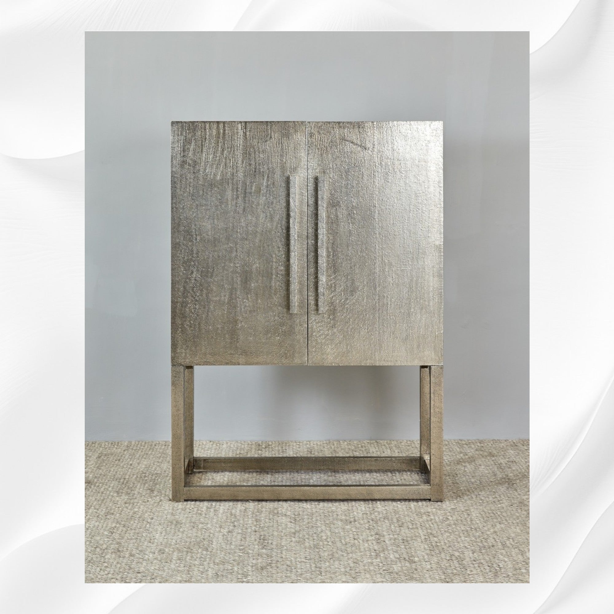 German Silver Hammered Bar Cabinet – Luxury Handicraft