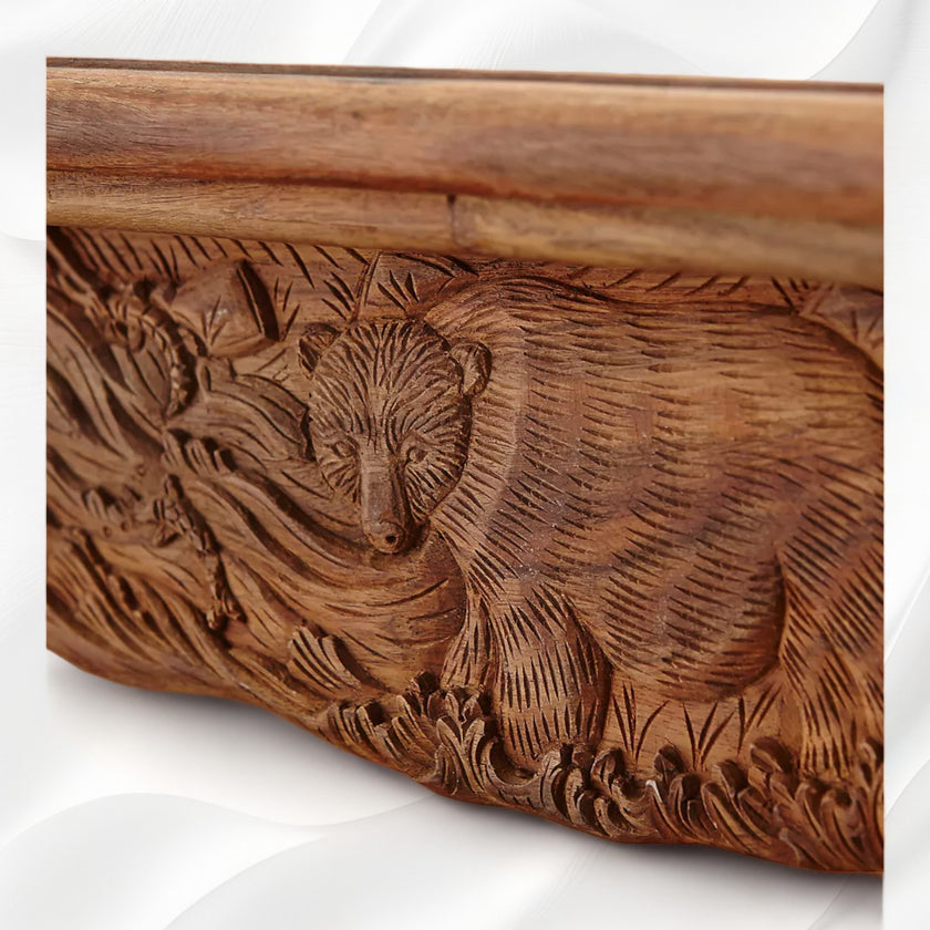 Handcarved Menagerie Dining Table Natural – Luxury Handicraft