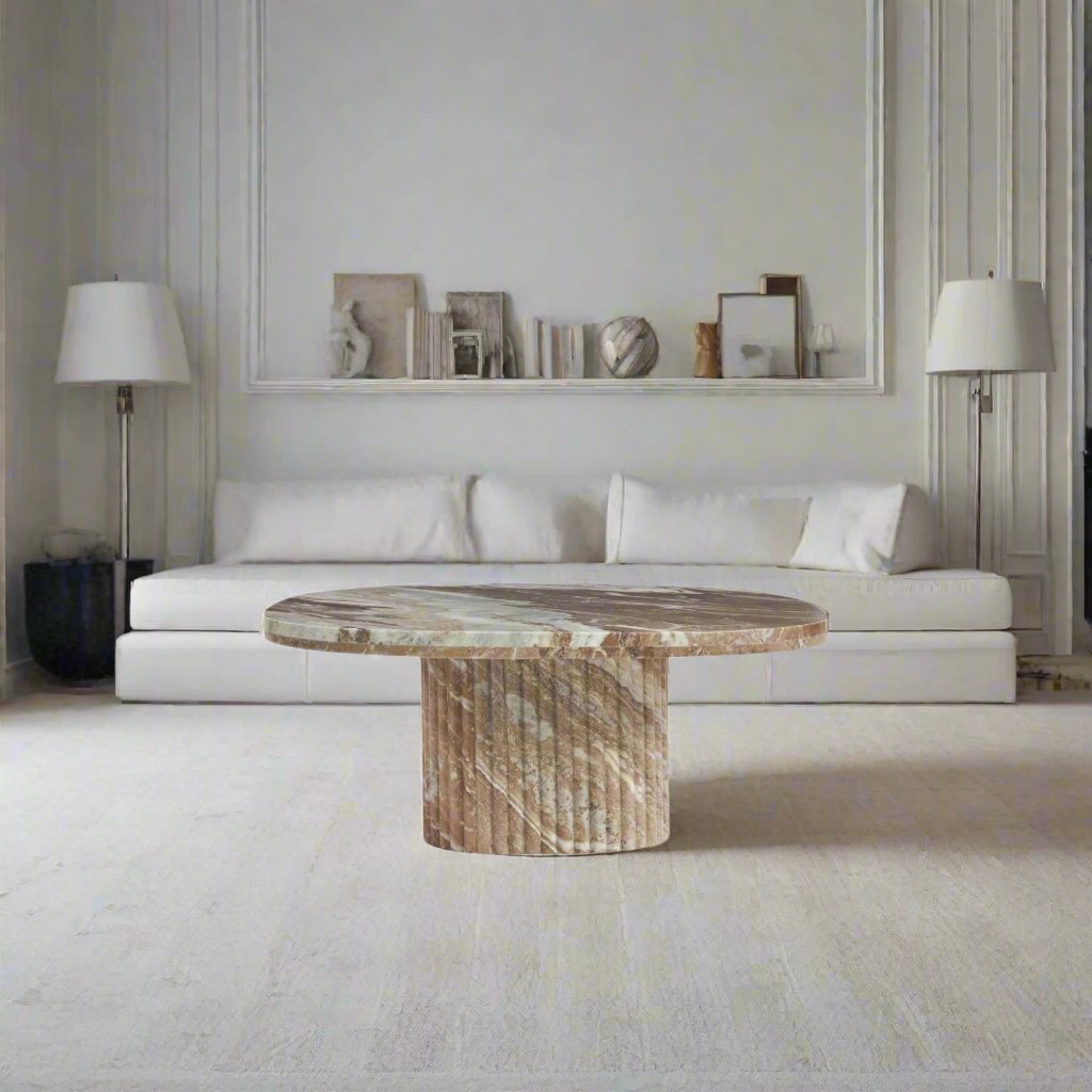 Kanta Marble Coffee Table Fantasy Brown – Luxury Handicraft