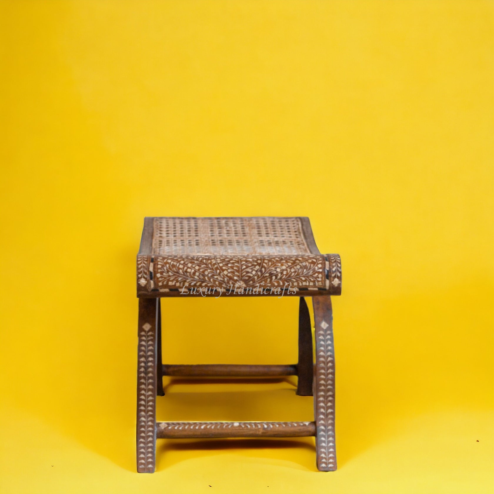 Kylian Teakwood Bone Inlay Bench Natural – Luxury Handicraft