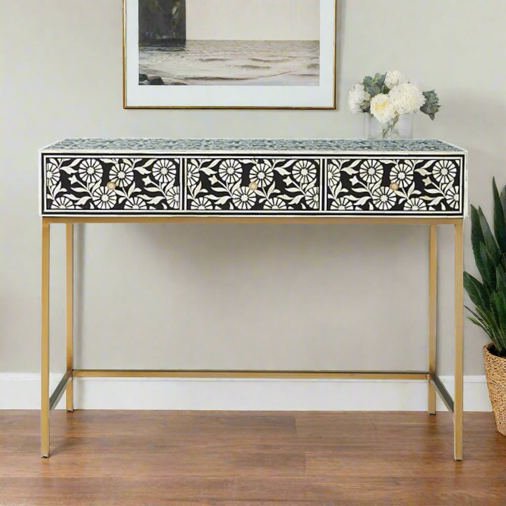 Lalita Inlay Desk Black – Luxury Handicraft