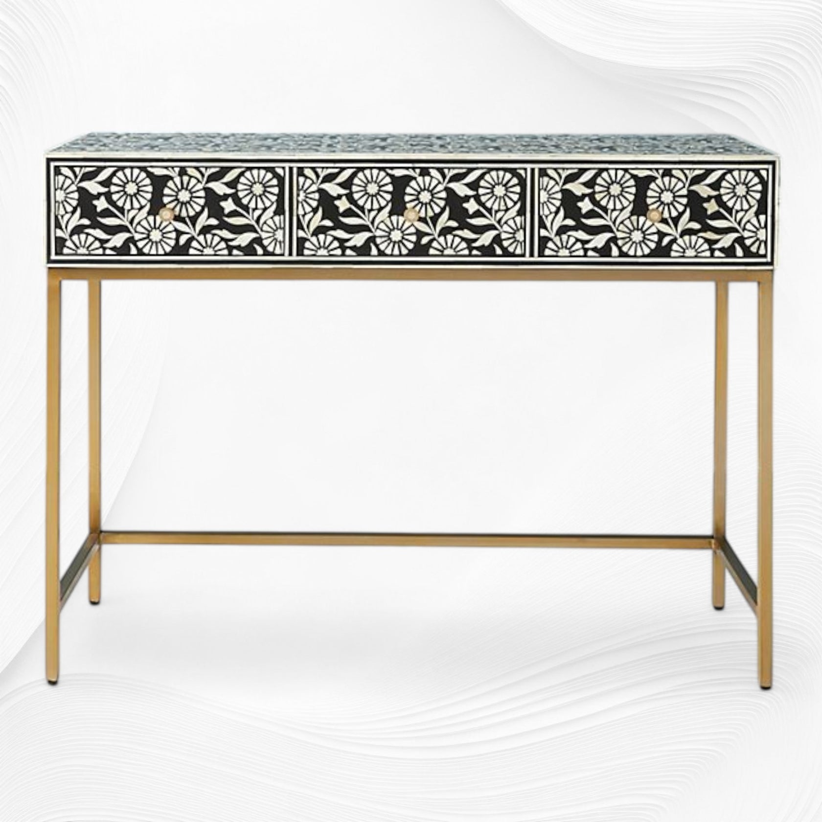 Lalita Inlay Desk Black – Luxury Handicraft