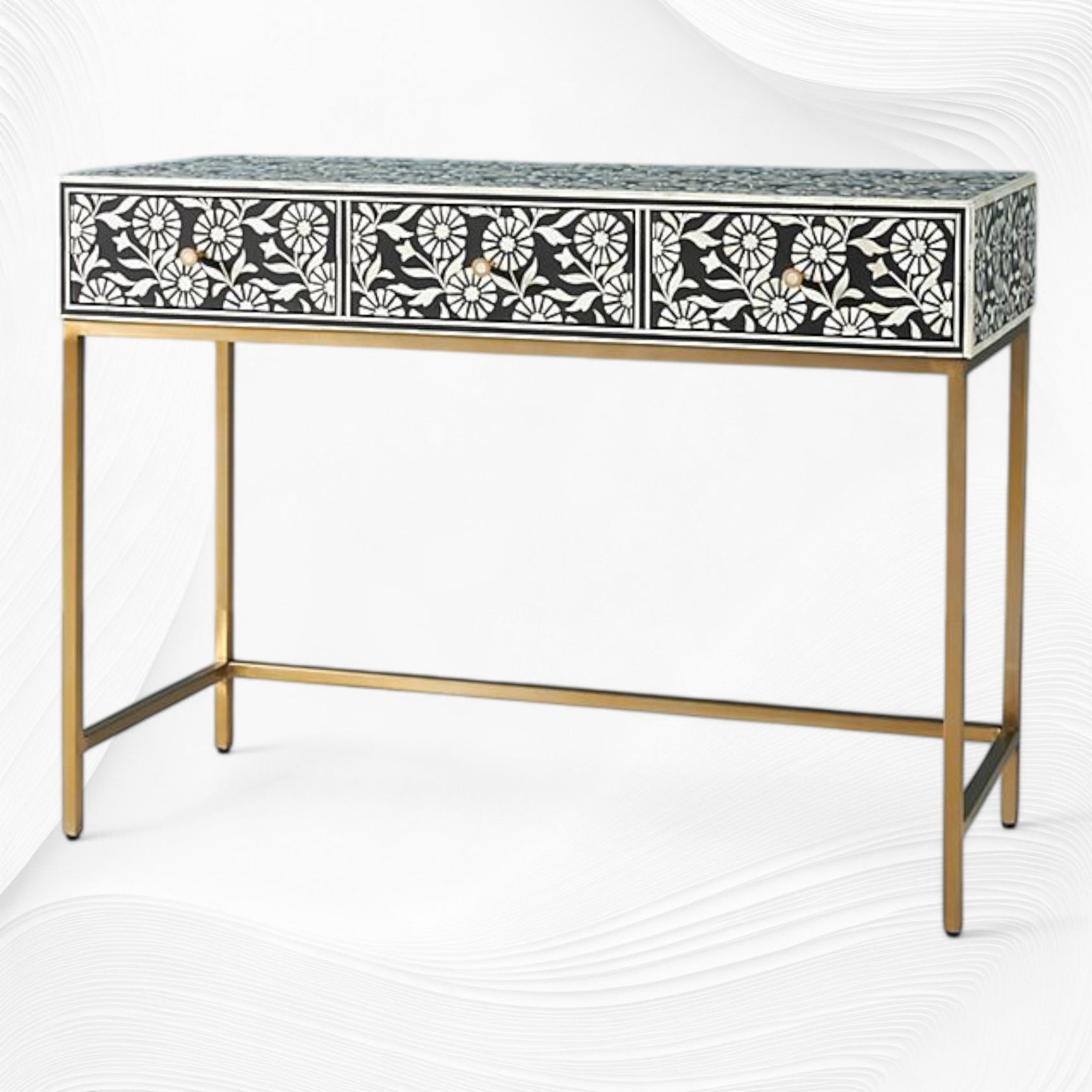 Lalita Inlay Desk Black – Luxury Handicraft