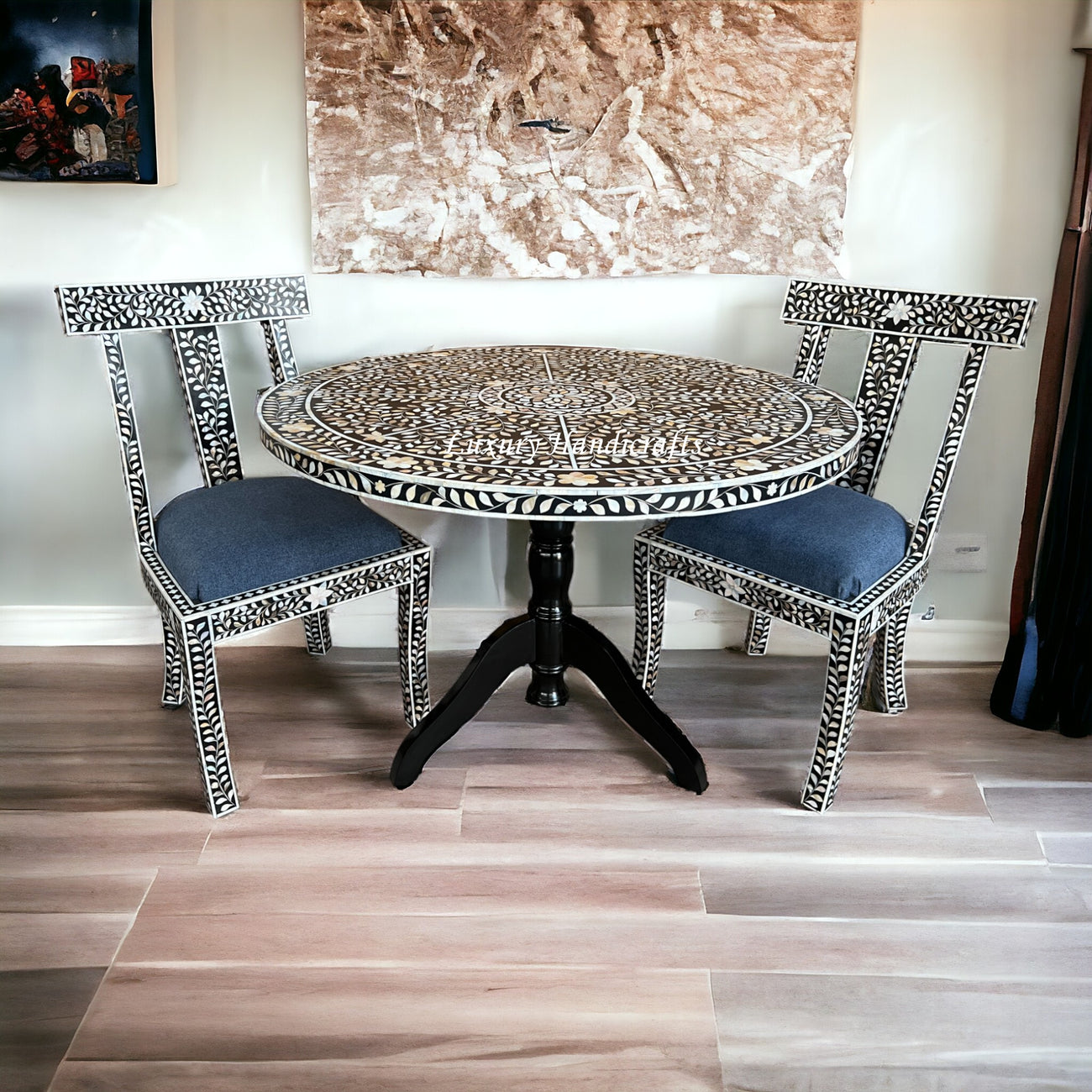 Buy Mother of Pearl Inlay Dining Table Set Online @ Best Price – Luxury ...