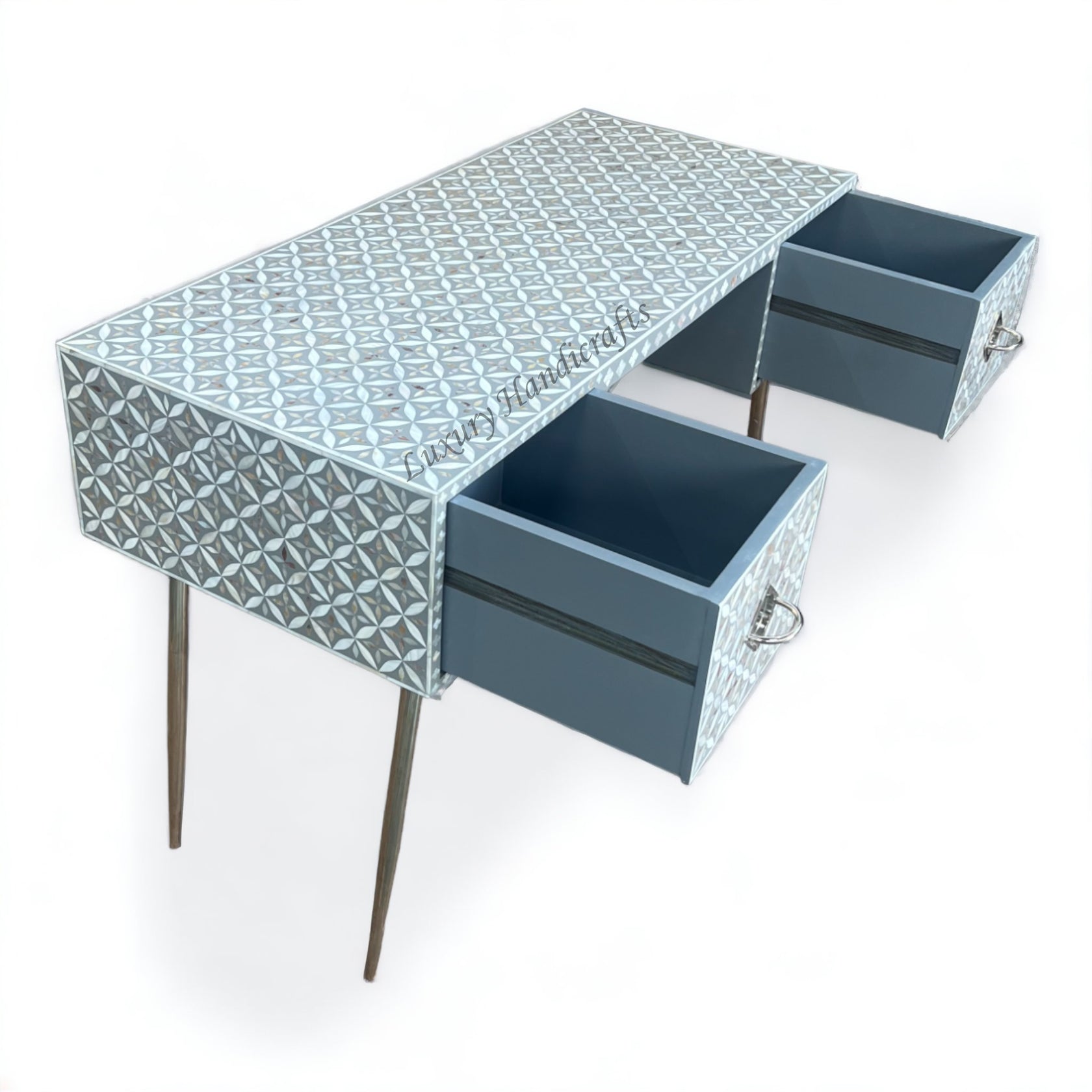 MOP Inlay Geometric Desk Chrome – Luxury Handicraft