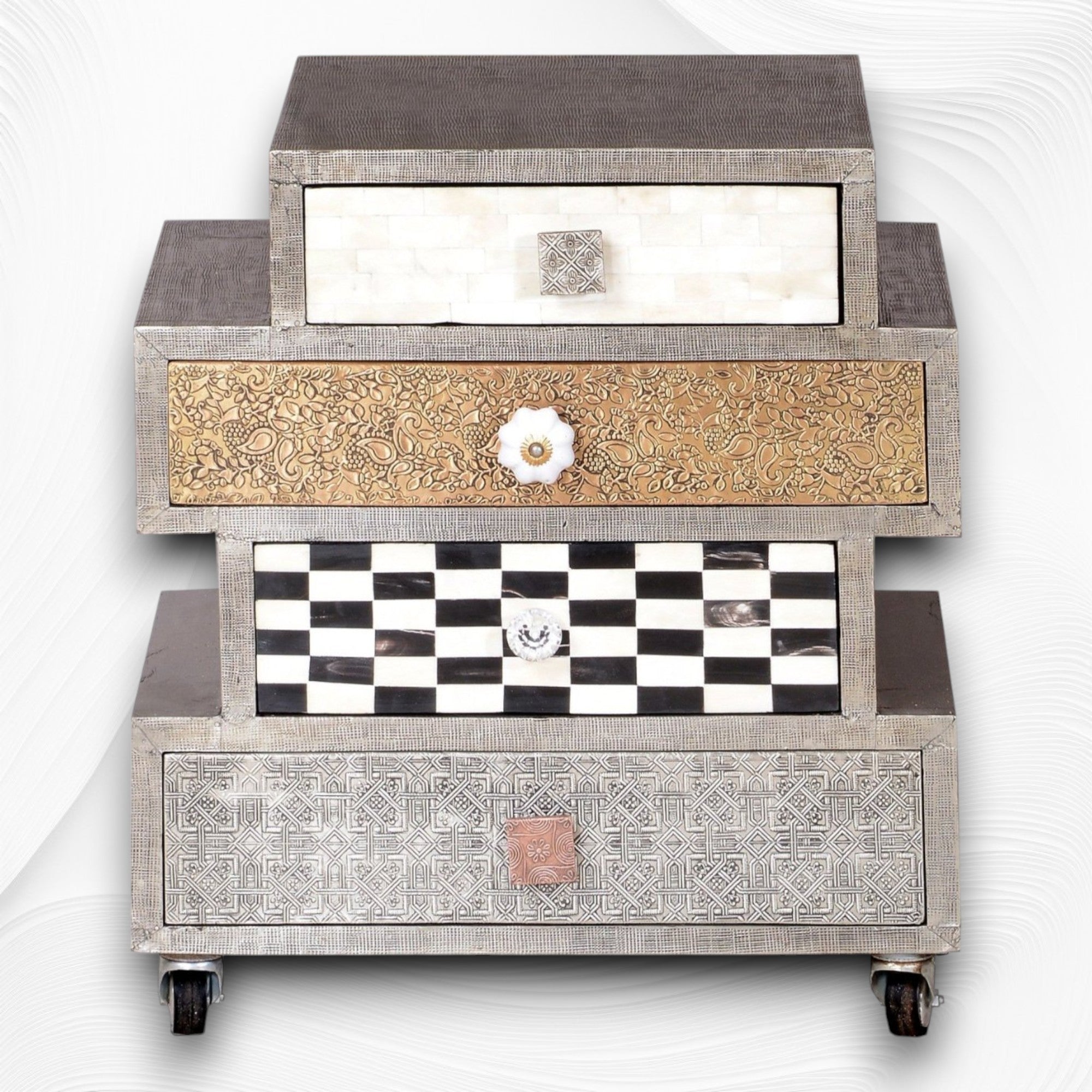 Mixie 4 Drawer Side Table – Luxury Handicraft