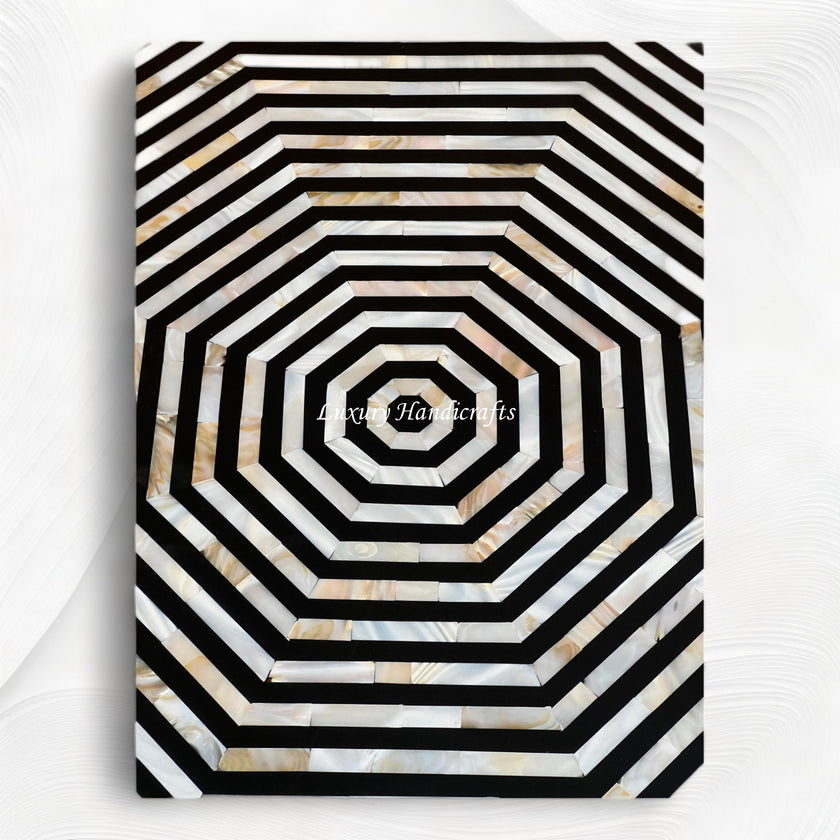 Octagonal MOP Inlay Coffee Table Black – luxuryhandicrafts