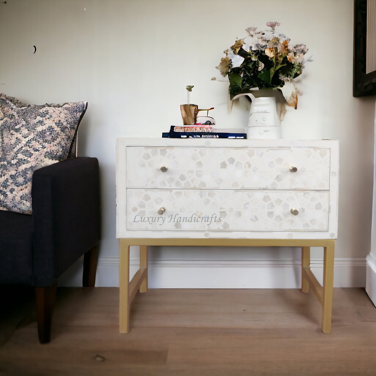 Buy Bone Inlay Bedside Tables and Nightstands At Best Price – Luxury ...