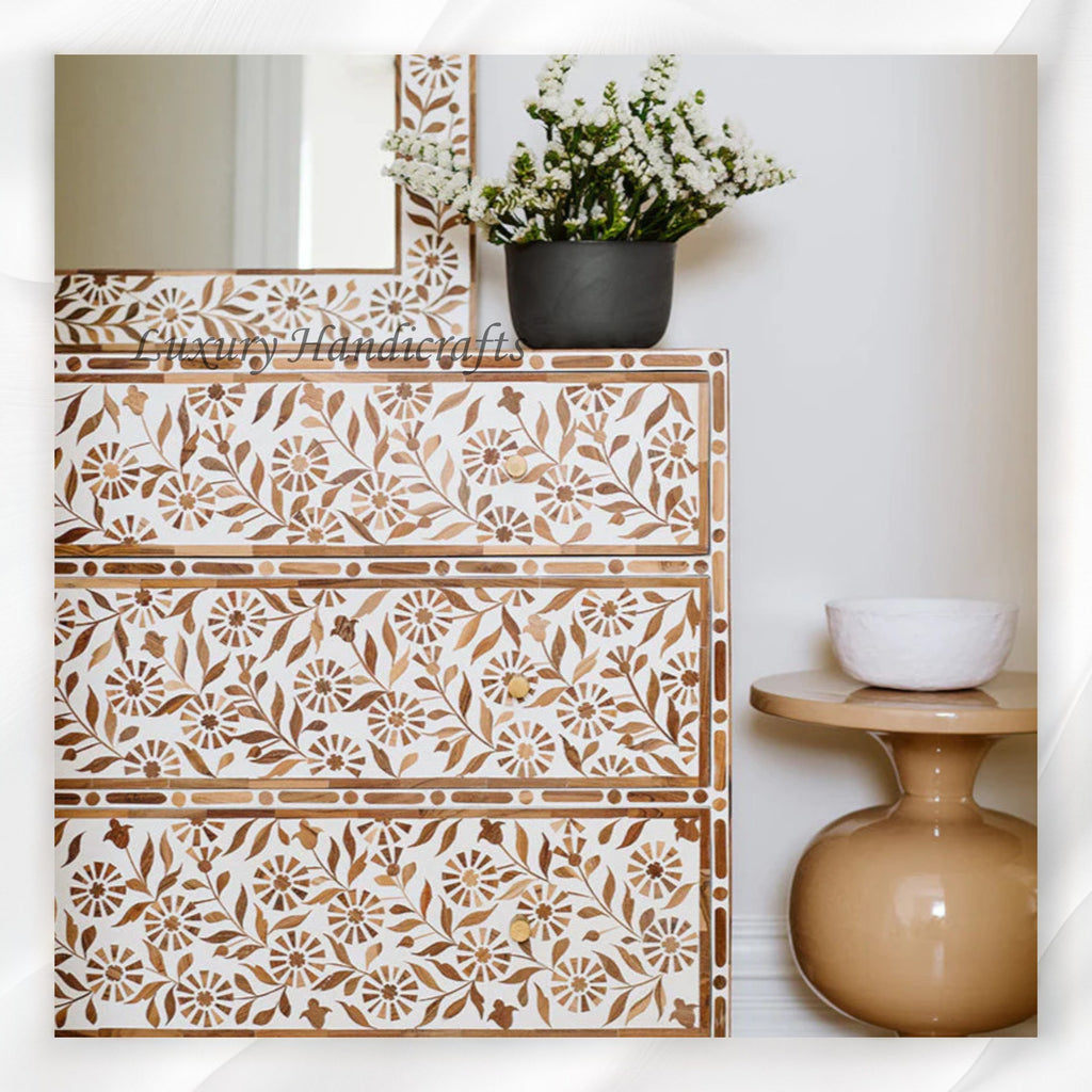 Timber Inlay 3 Drawer Chest Flannel Flower – luxuryhandicrafts