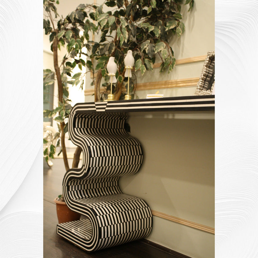 Twist Bone Inlay Console Black – Luxury Handicraft