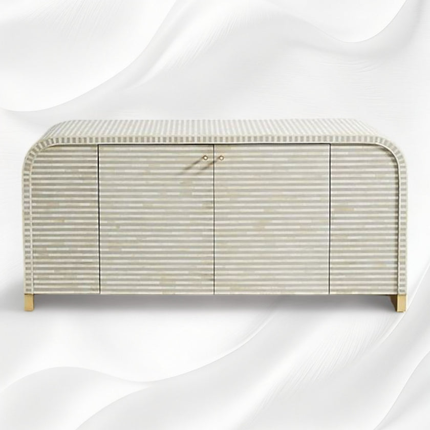 Bone Inlay Waterfall Buffet Grey – Luxury Handicraft