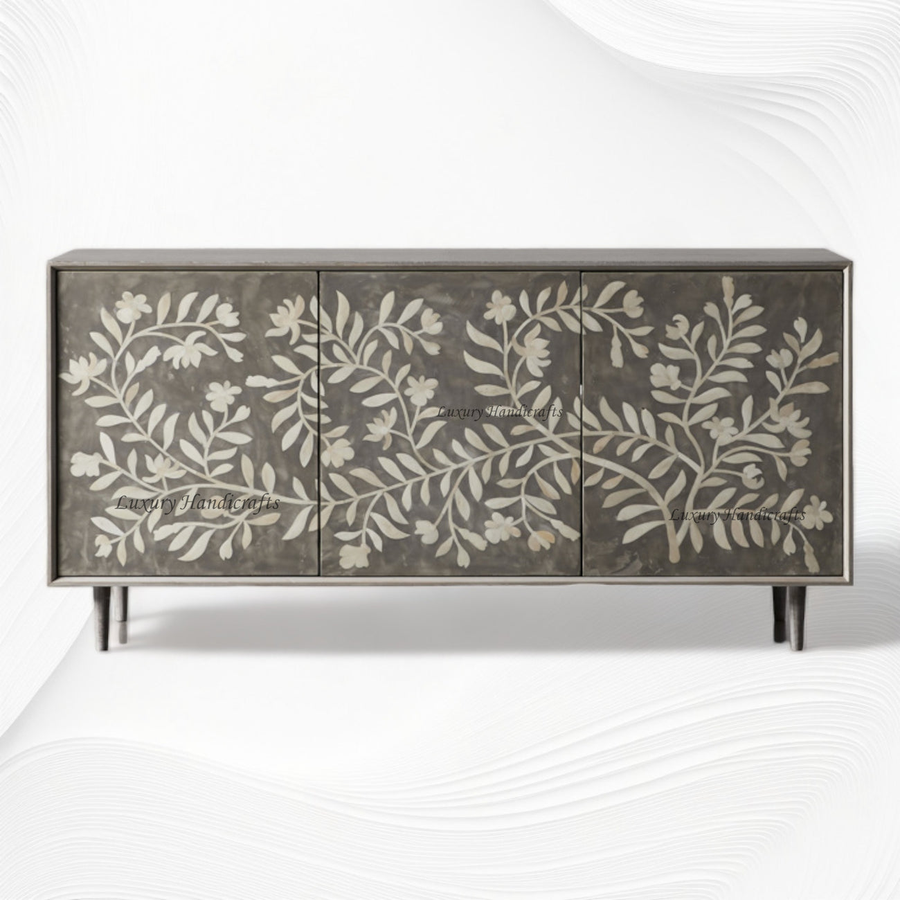 Bone Inlay Media Console | Bone Inlay TV Unit – Luxury Handicraft