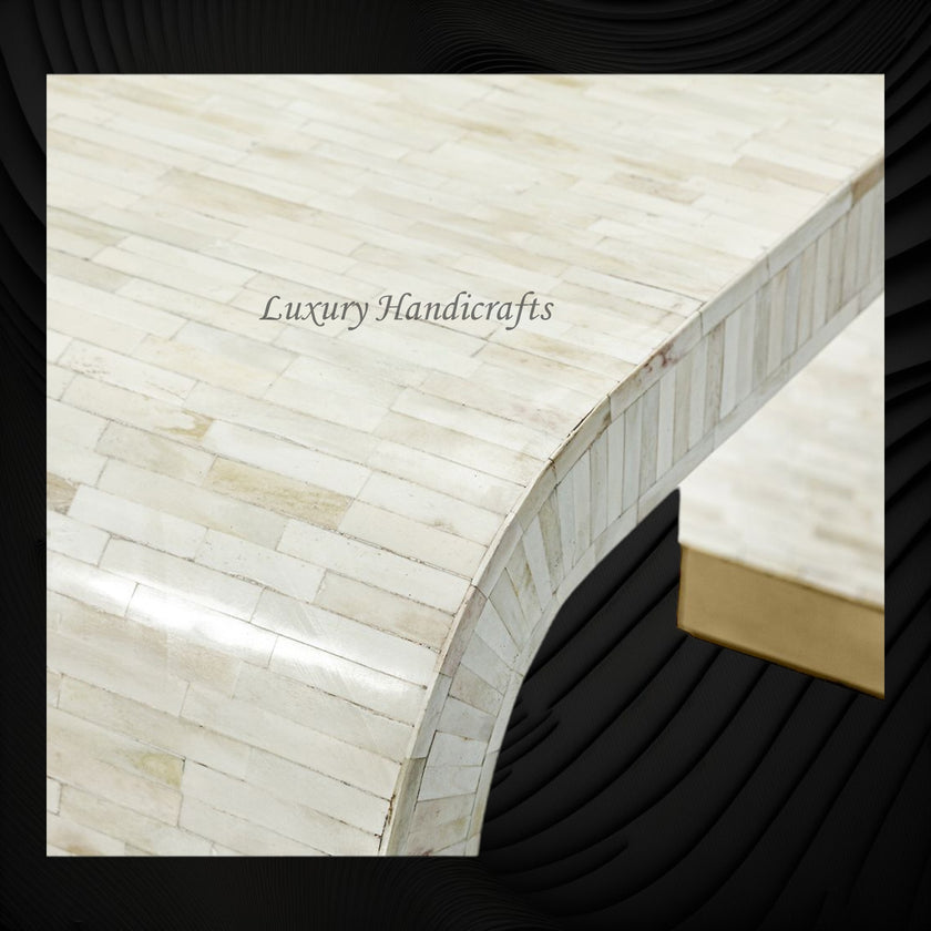 Full Bone Inlay Waterfall Console Table – luxuryhandicrafts