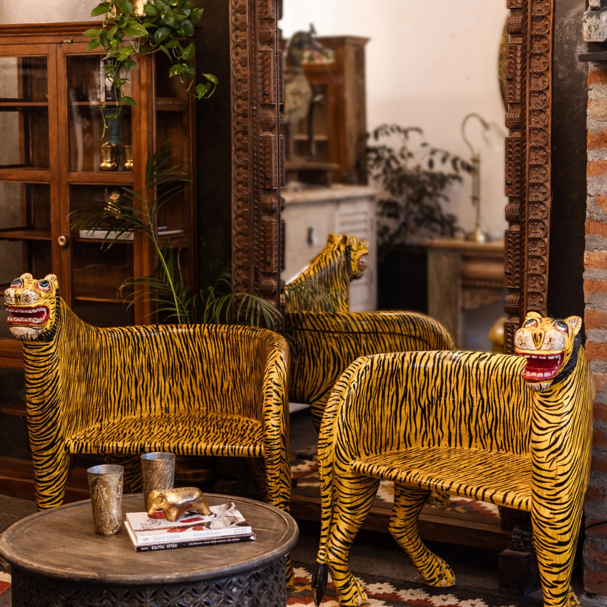 Handcrafted Wooden Tiger Chair – Luxury Handicraft