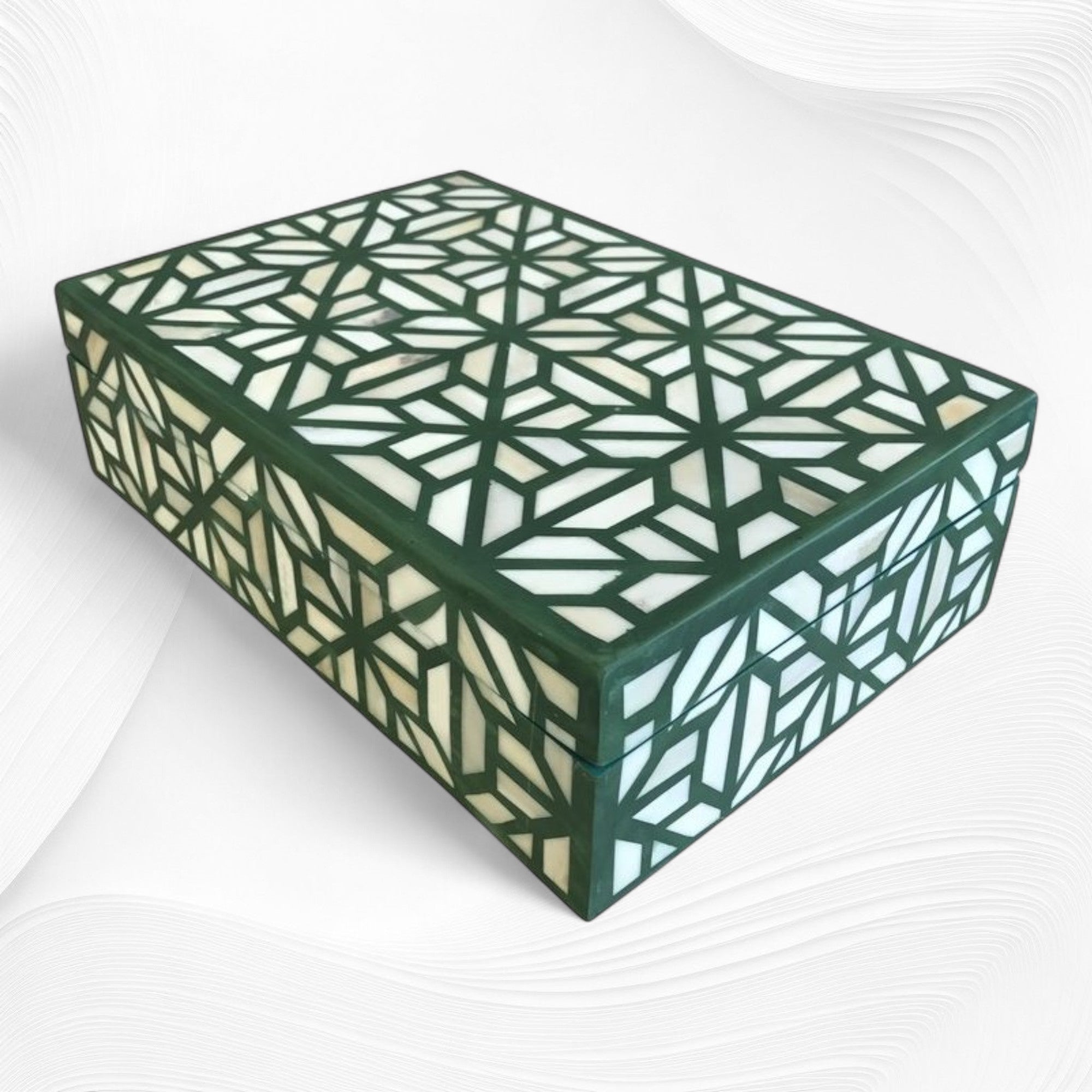 Hope Bone Inlay Box Green – Luxury Handicraft