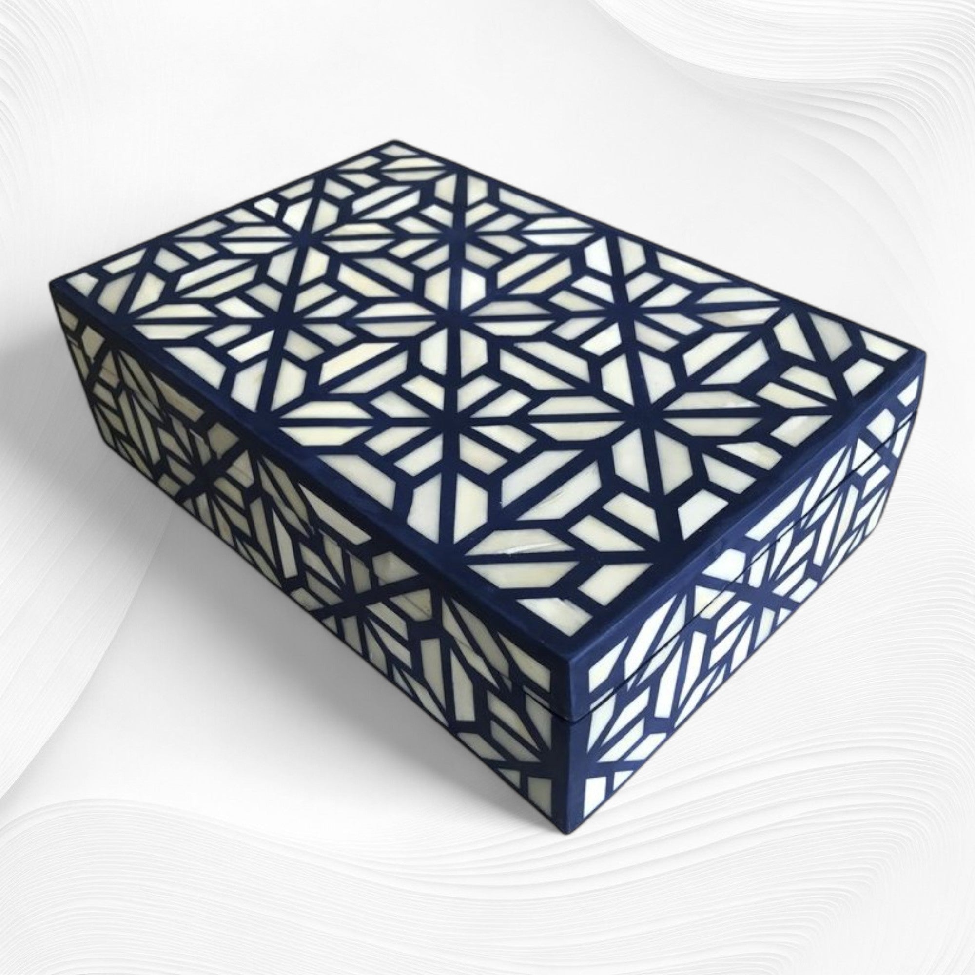 Hope Bone Inlay Box Indigo – Luxury Handicraft