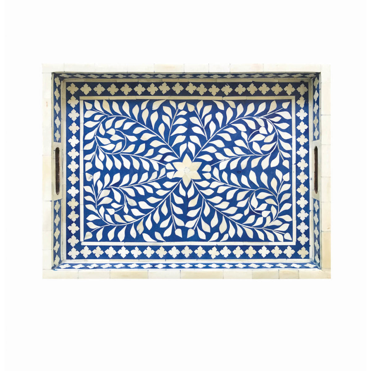 Blue Bone Inlaid Rectangular Tray Floral Design | Blue Bone Inlay Tray ...