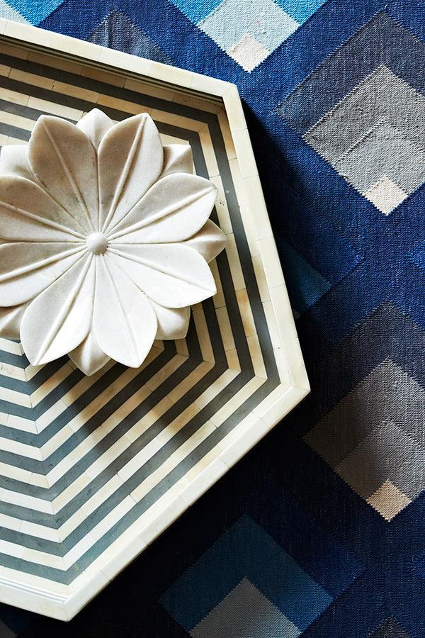 Buy Online Round Bone Inlay Tray | Handmade Tray – Luxury Handicraft