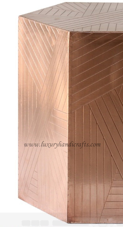 Copper Hexagonal Side Table – Luxury Handicraft