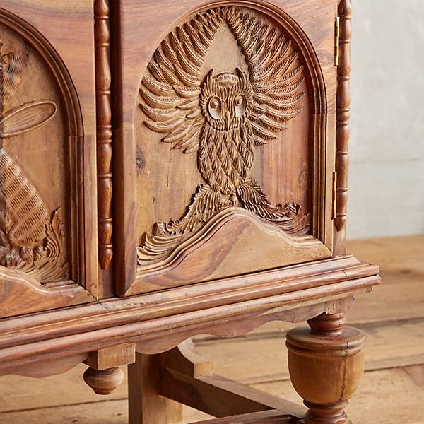 Handcarved Menagerie Buffet Natural | Carved Wood Buffet – Luxury ...