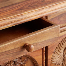 Handcarved Menagerie Buffet Natural | Carved Wood Buffet – Luxury ...