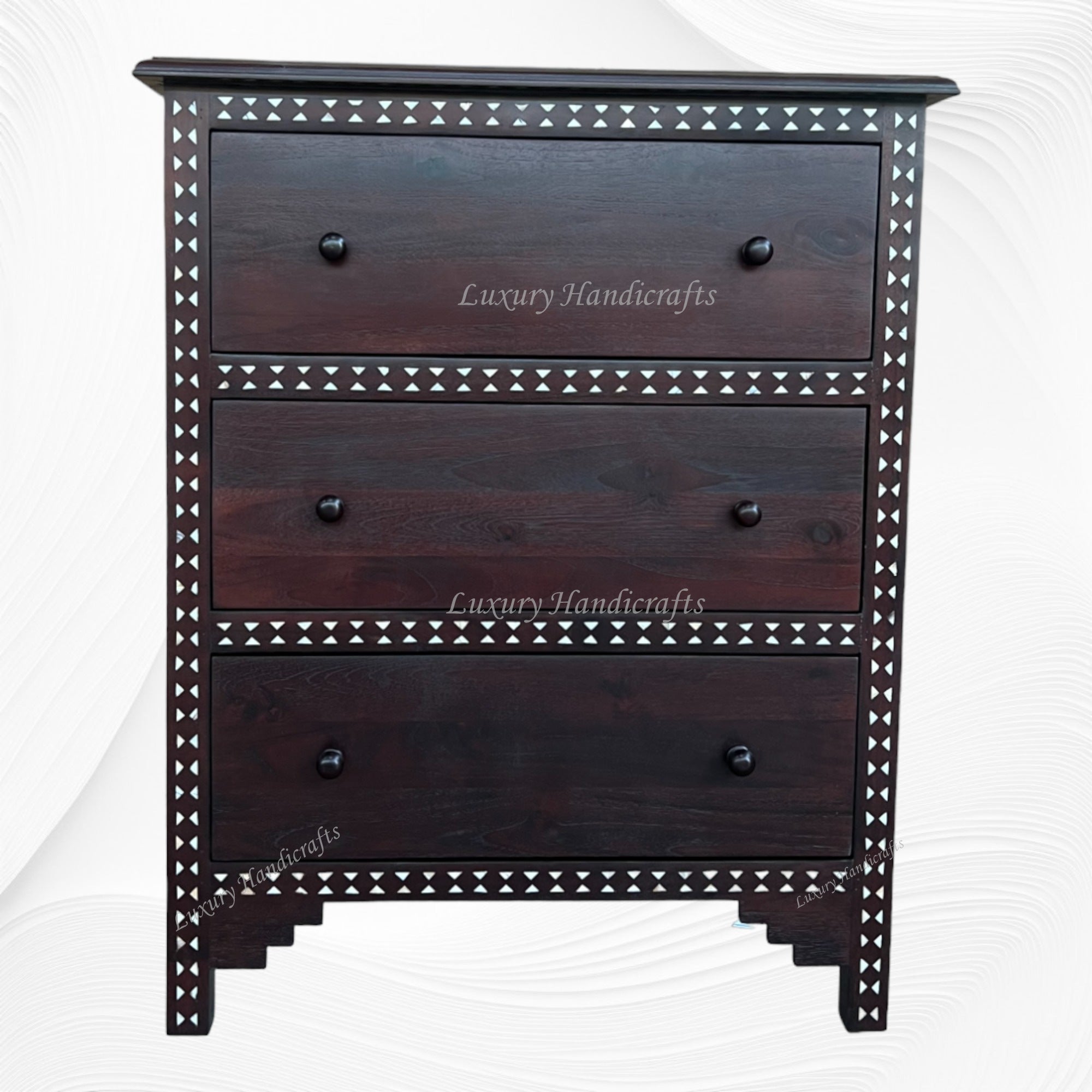 Teak Wood MOP Inlaid Dresser – Luxury Handicraft
