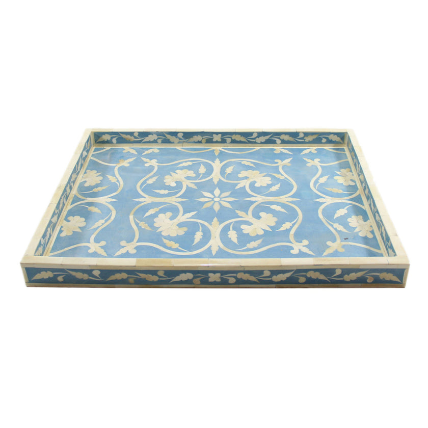 Bone Inlay Flower Tray Sky Blue – luxuryhandicrafts