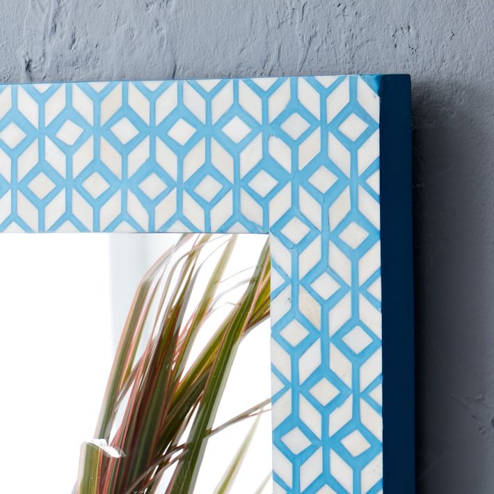 Diamond Bone Inlay Mirror Blue – luxuryhandicrafts